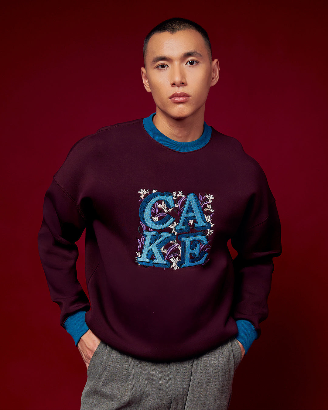 CAKENIS SPRING MASON UNISEX TOP IN MAROON – Cakenis