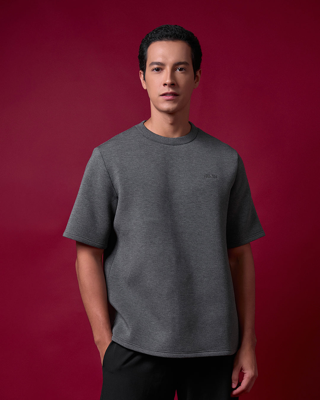 CAKENIS MEN BASIC TEE IN CHARCOAL – Cakenis